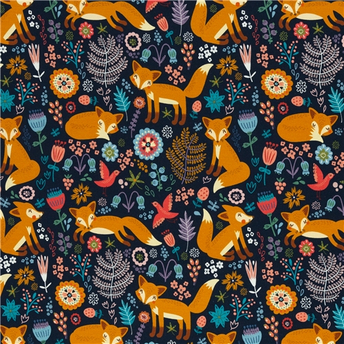 Fox in Forrest On Darkblue Jogging - Tyger - Symaskinsexperten